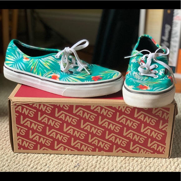 Vans | Shoes | Hawaiian Print Authentic Vans | Poshmark